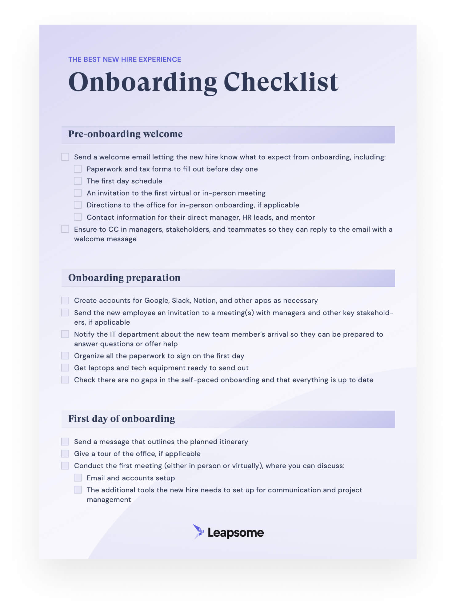 Employee Onboarding Checklist Guide Downloadable PDF Employee Onboarding Checklist Guide Downloadable PDF